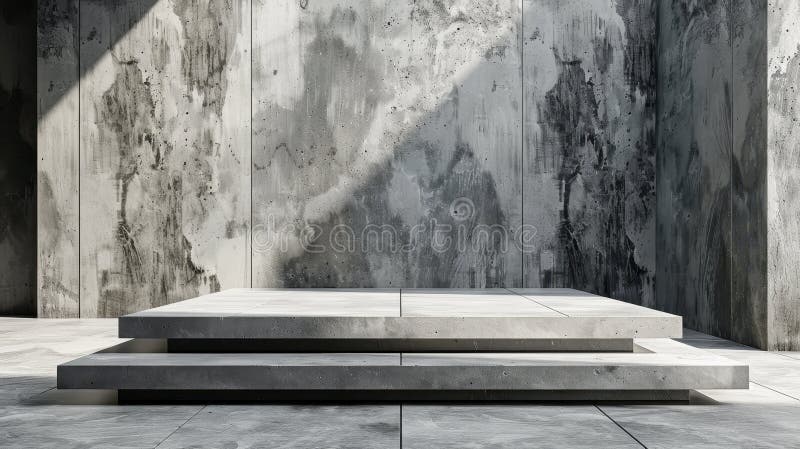 Clear Concrete Platform Set for Product Display in a Distraction-free ...
