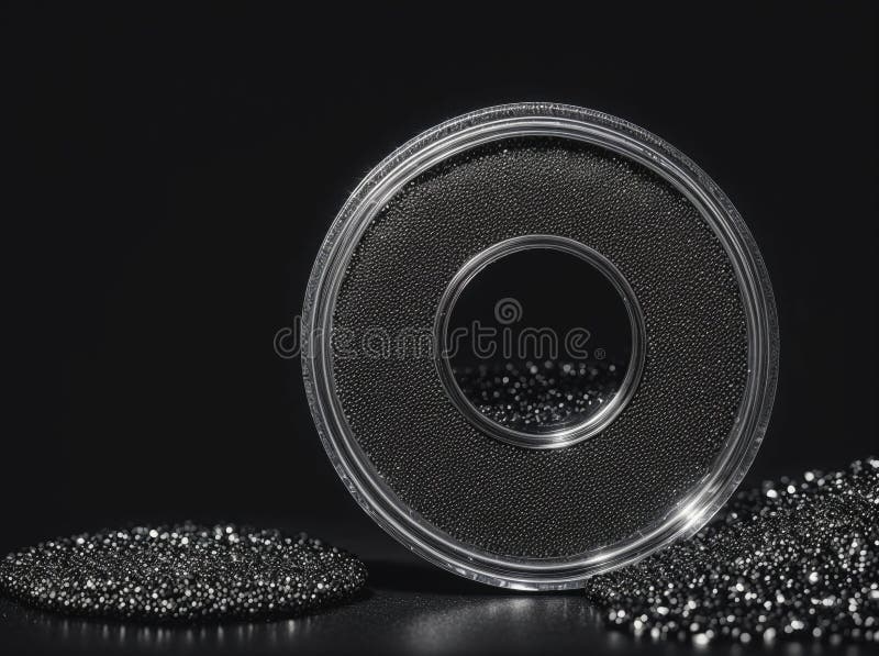 A Clear Container with a Black Object Inside Stock Photo - Image of ...
