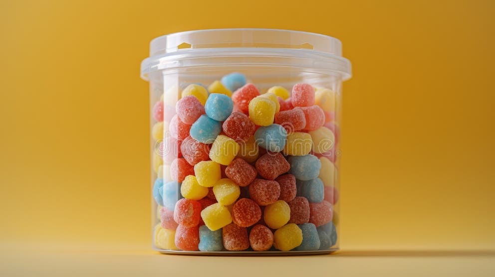 A Clear Container Filled with Colorful Candies. Stock Image - Image of ...