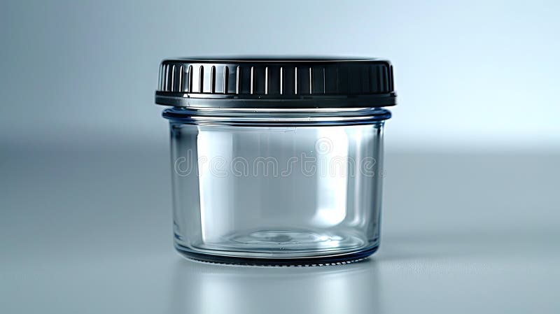 Clear Container with a Lustrous Lid. Transparent Storage Jar with a ...