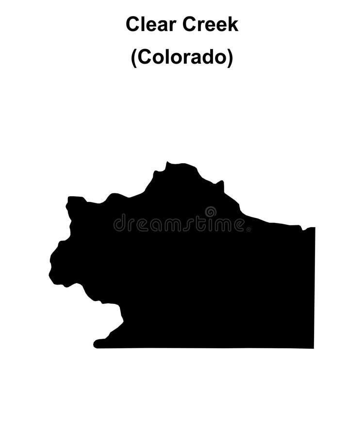 Clear Creek outline map stock vector. Illustration of counties - 357886095