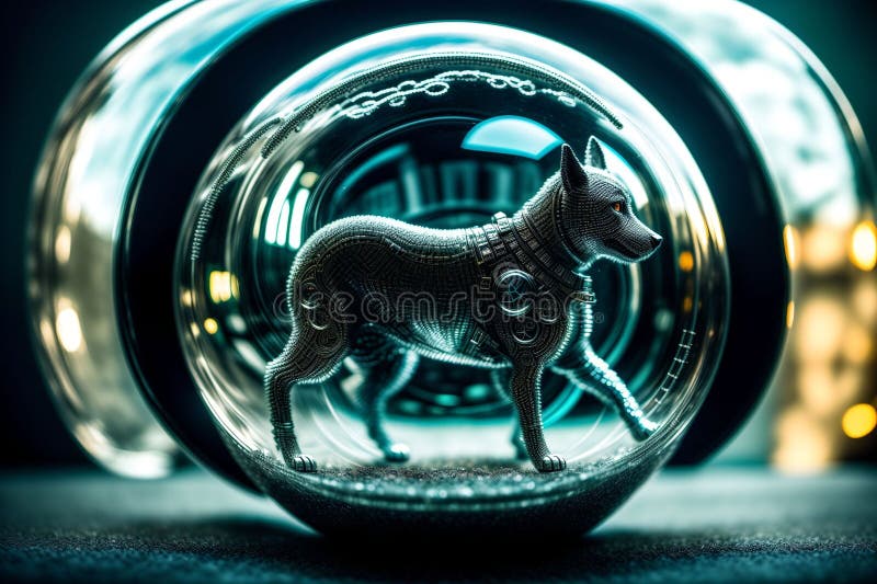 Clear Crystal Globe with a Cute Dog in the Middle. Environment Concept ...