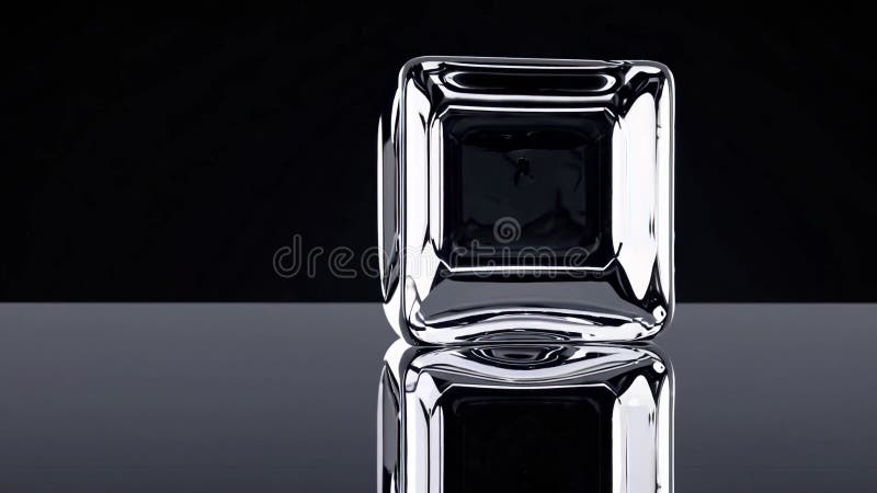Clear Crystal Ice-Cube Reflection on Black Background Stock Video - Video of interior, black ...