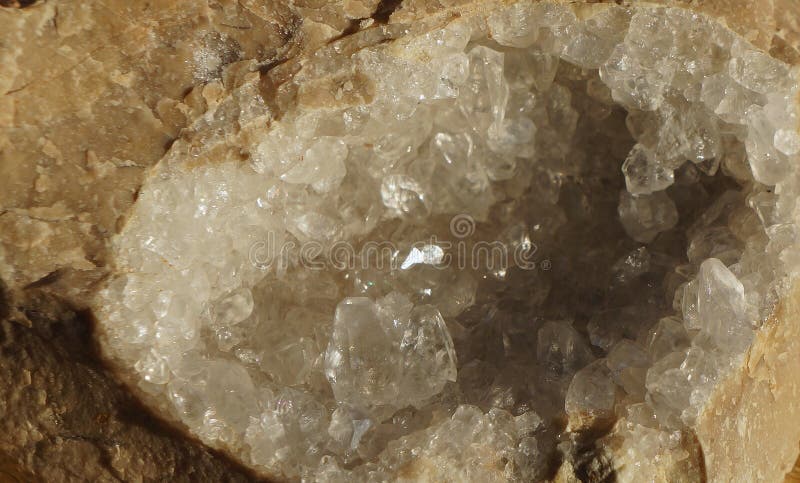 Clear Crystals Inside a Geode Stock Photo - Image of geological ...