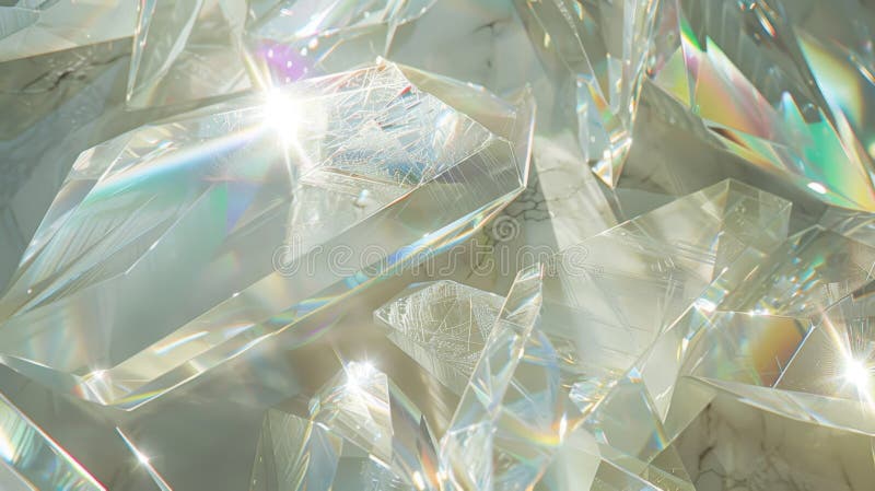 Clear Crystals and Light Reflection Stock Illustration - Illustration ...