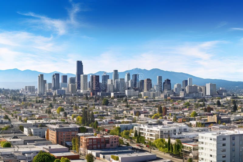 Clear Day Aerial Cityscape stock illustration. Illustration of aerial ...