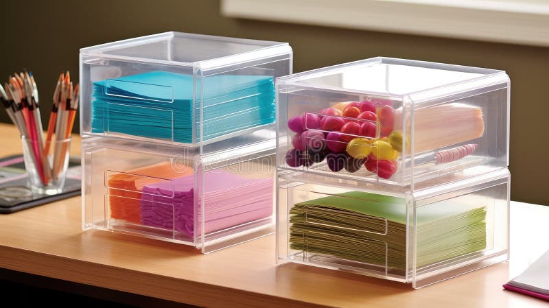 Clear desk storage stock illustration. Illustration of functional ...