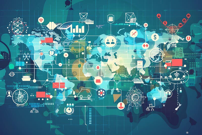 Diagram Illustrating Advanced Connectivity Networks Stock Illustration ...
