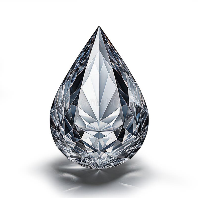 Clear Diamond Teardrop Shape Stock Illustration - Illustration of shiny ...