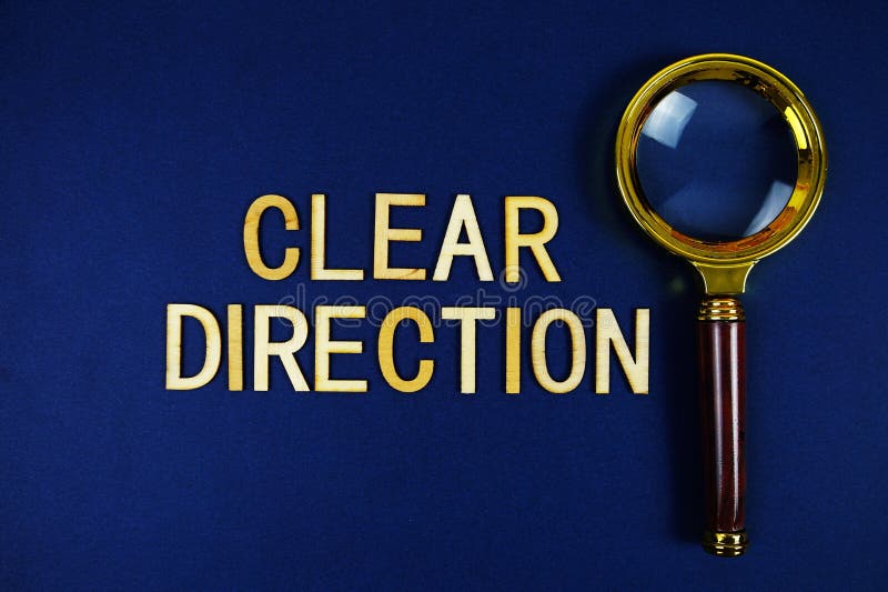 Clear Direction Alphabet Letters with Magnifying Glass on Navy Blue ...
