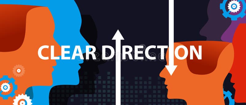 Clear Direction Concept of Leadership Head Thinking As a Team Stock ...