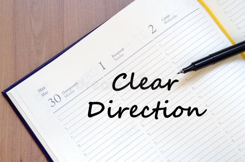 Clear Direction Write on Notebook Stock Image - Image of marketing ...