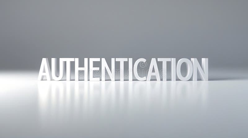 Clear Display of the Word Authentication on a Smooth Surface Stock ...