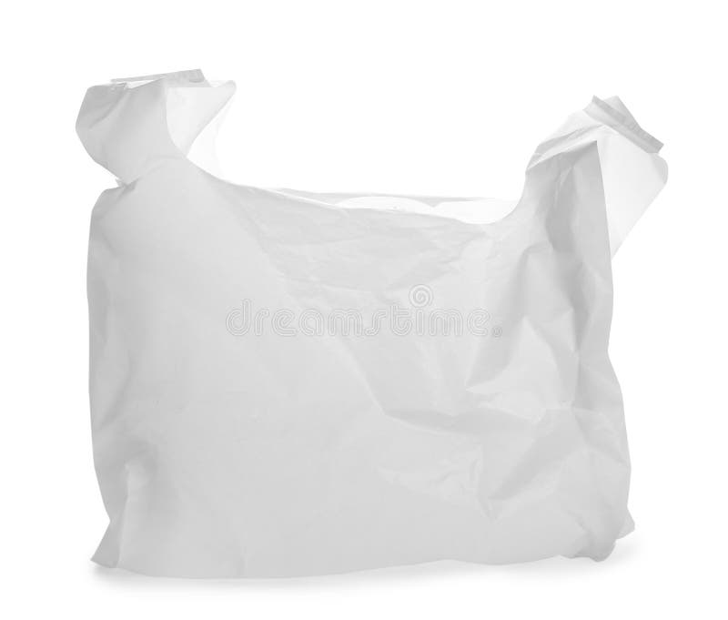 Clear Disposable Plastic Bag Isolated Stock Image - Image of household ...