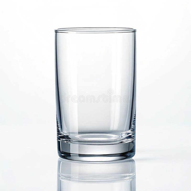 Clear Drinking Glass on White Background - Minimalist Design Stock ...
