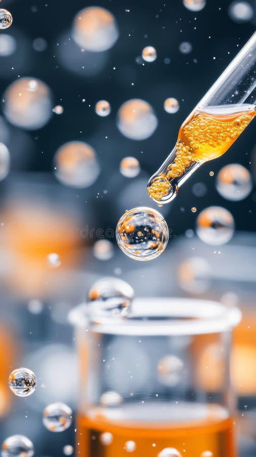Droplets of Liquid Being Added To Glass Beakers in Laboratory Setting ...