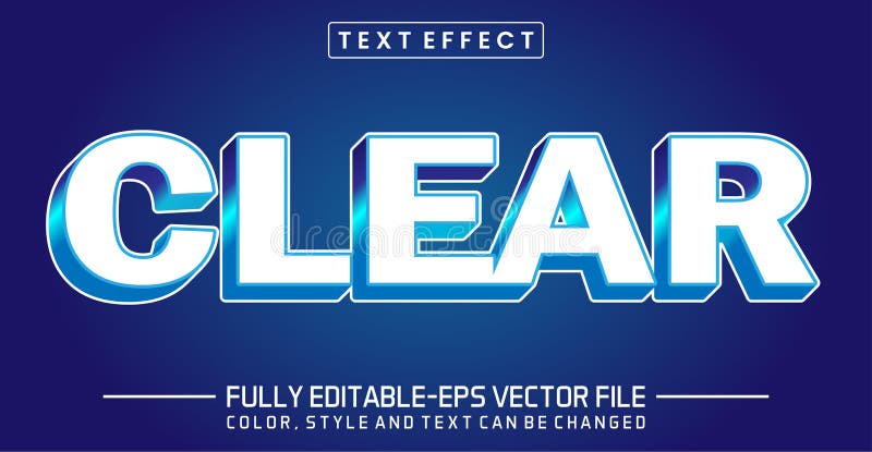 Clear Editable Text Style Effect. Editable Font Vector File Stock ...