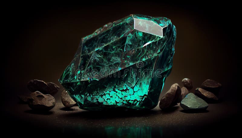 Emerald Over Dark Background, Stock Photo - Image of element, black ...