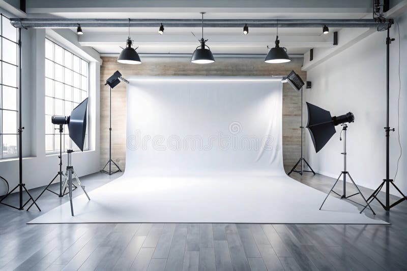 Clear Empty Photographer Studio Background for Product Photos Stock ...