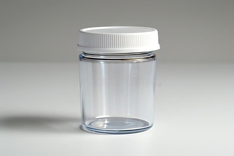 Clear Empty Plastic Container with a Lid. Transparent Storage Jar Stock ...