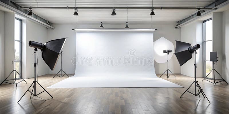 Clear Empty Studio Background for Photography Stock Illustration ...