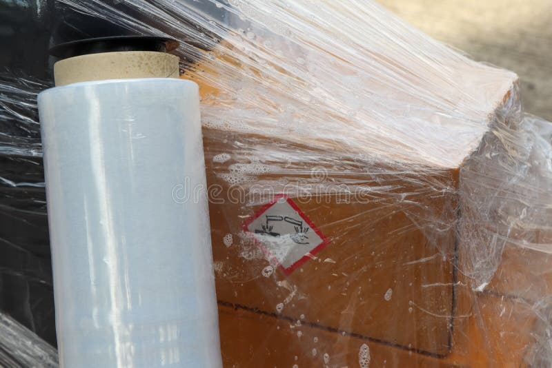 Clear Film Roll for Packing and Sticky Stock Image - Image of polymer ...