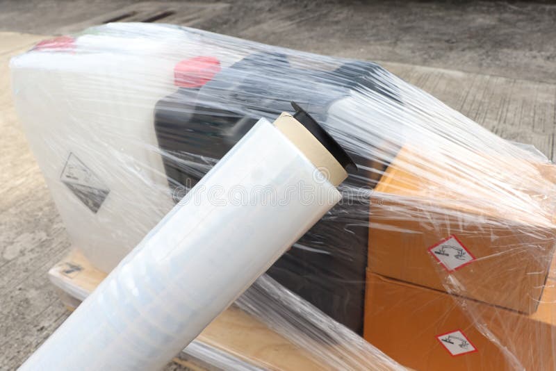 Clear Film Roll for Packing and Sticky Stock Image - Image of package ...