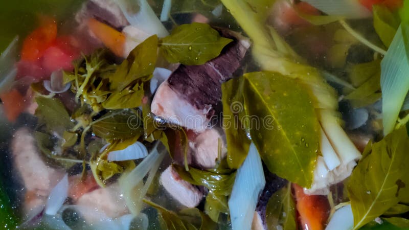 Clear Fish Broth is Ready To Be Served Stock Photo - Image of meat ...