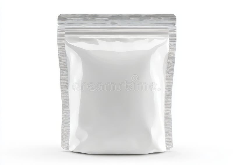 A Clear, Flexible Pouch with a Zip Seal, Lying Flat on a White Surface ...
