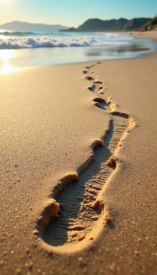 Clear Footprint in Smooth Sand, Receding Tide , Sand, Coast Stock ...