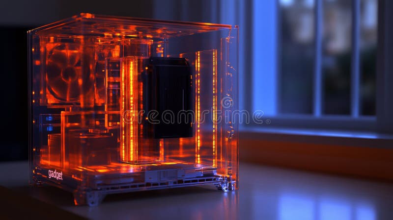 A Clear, Futuristic Device Showcasing Its Internal Components Stock ...