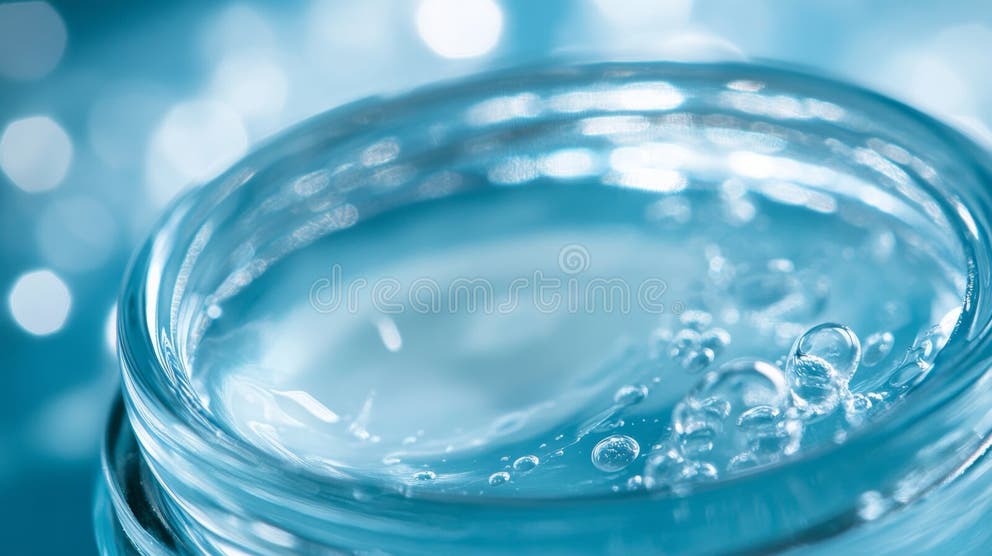 Clear Gel Container with Bubbles in Aesthetic Setting Stock ...