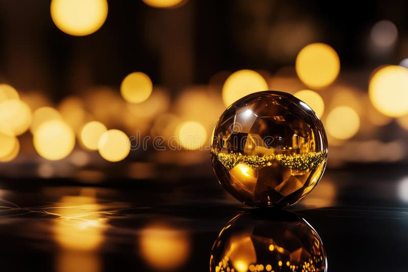 A Clear Glass Ball Sits Atop a Table, Simple and Elegant Stock Image ...