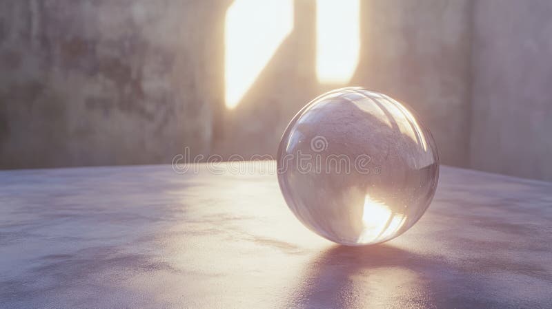 A Clear Glass Ball is Sitting on a Table Stock Illustration ...