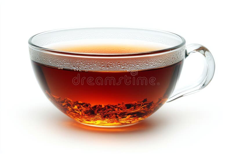 A Clear Glass of Black Tea, Standing Alone on a White Backdrop Stock ...