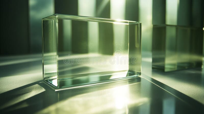 Clear Glass Block Illuminated by Sunlight Stock Illustration ...