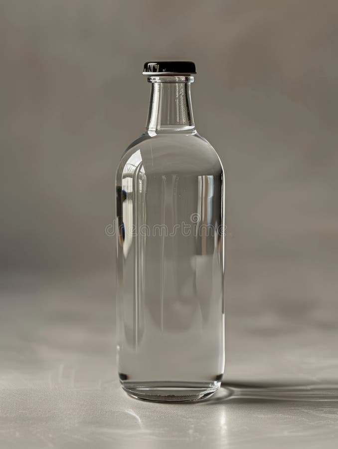 Clear Water Bottle Black Cap Neutral Background Stock Photos - Free ...