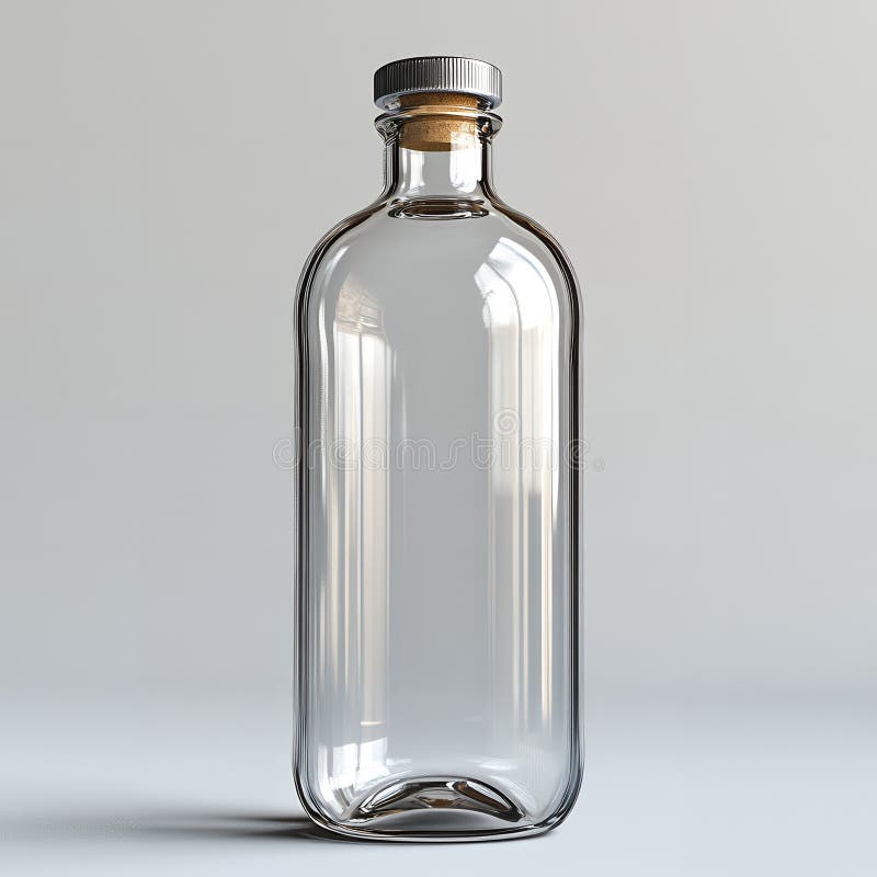 Clear Glass Bottle Mockup Design Empty Container Packaging Product ...