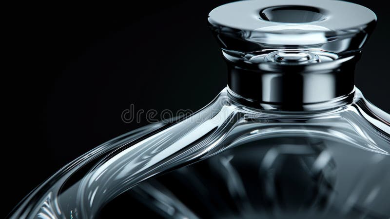Clear Glass Bottle Neck Detail Stock Photo - Image of glossy, closeup ...