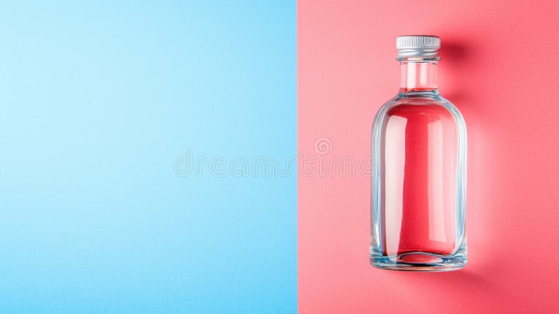 A Clear Glass Bottle with a Silver Cap and a Red Liquid Inside. Stock ...