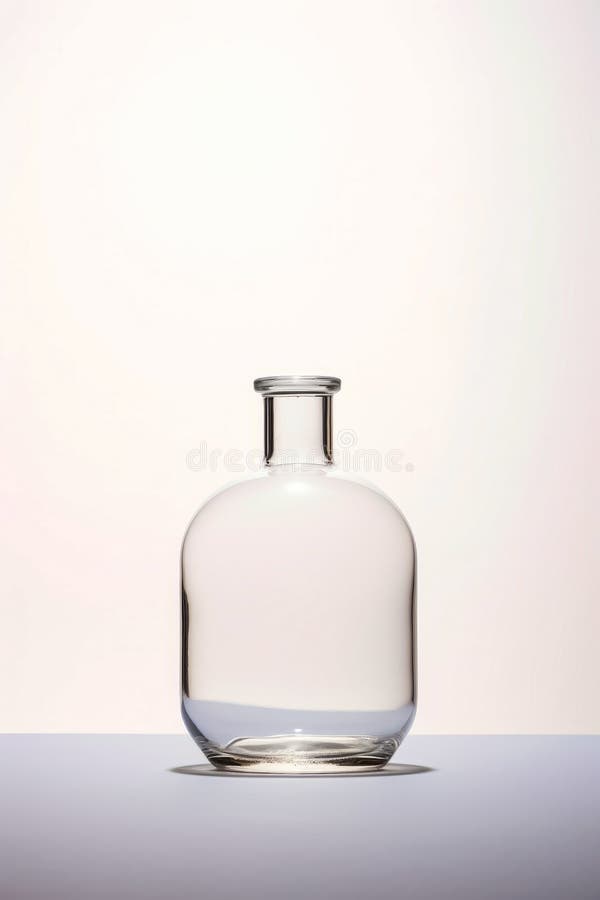 Clear Glass Bottle with Silver Top on Table. Generative AI Stock ...