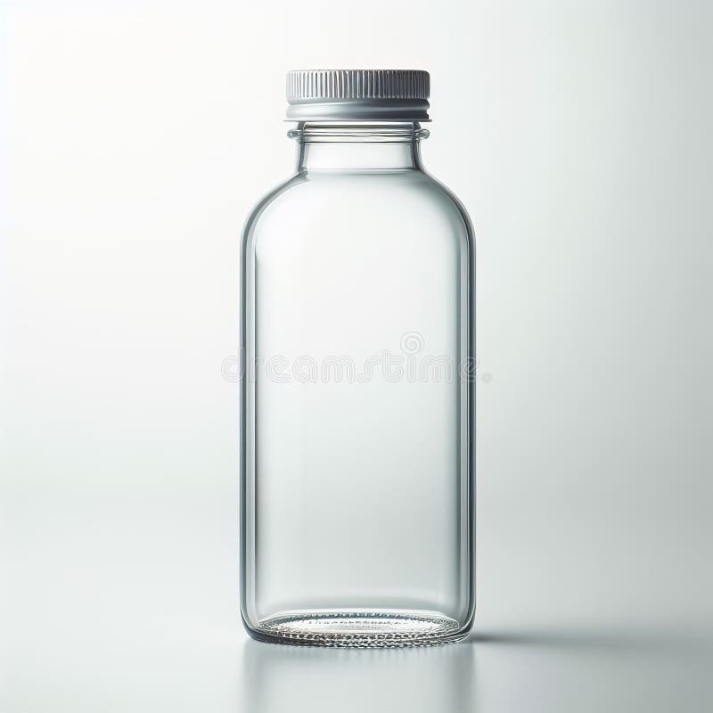 Clear Glass Bottle a Sleek, Rectangular Bottle with a To Stock Photo ...