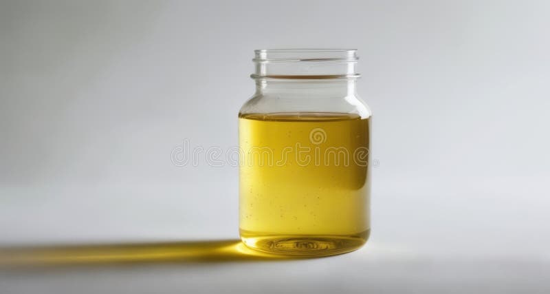 Clear Glass Bottle with Yellow Liquid, Isolated on White Stock ...