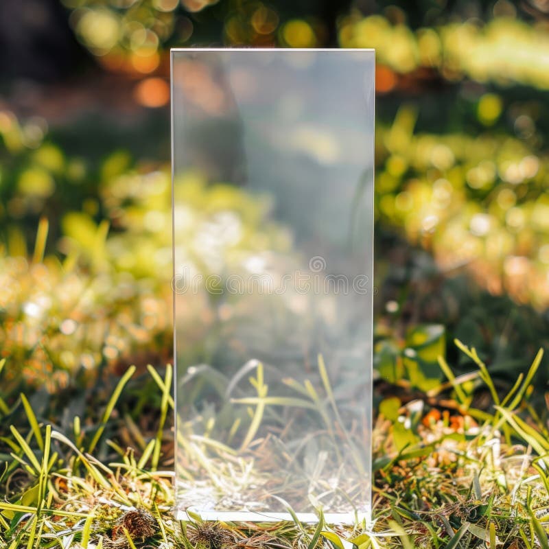 A Clear Glass Box Sitting on the Grass Stock Image - Image of autumn ...