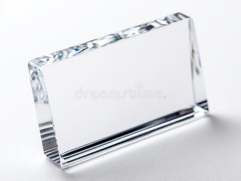 A Clear Glass Business Card Holder on a White Surface Stock Image ...