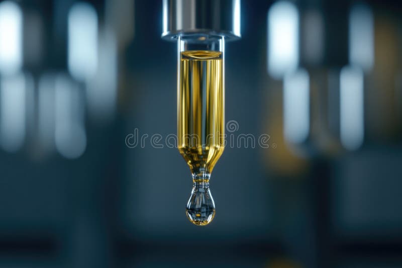 Clear Glass Container Filled Small Amount Transparent Liquid Stock ...