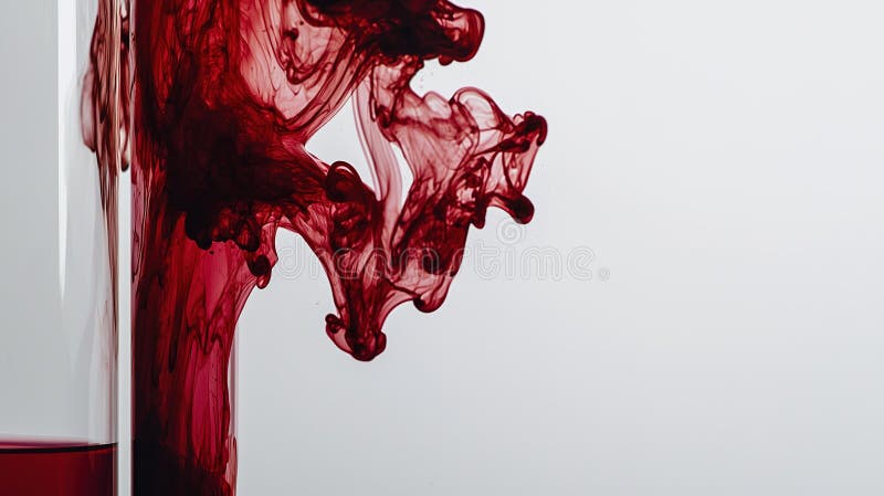 Swirling Red Liquid Creates Abstract Patterns in a Clear Glass ...