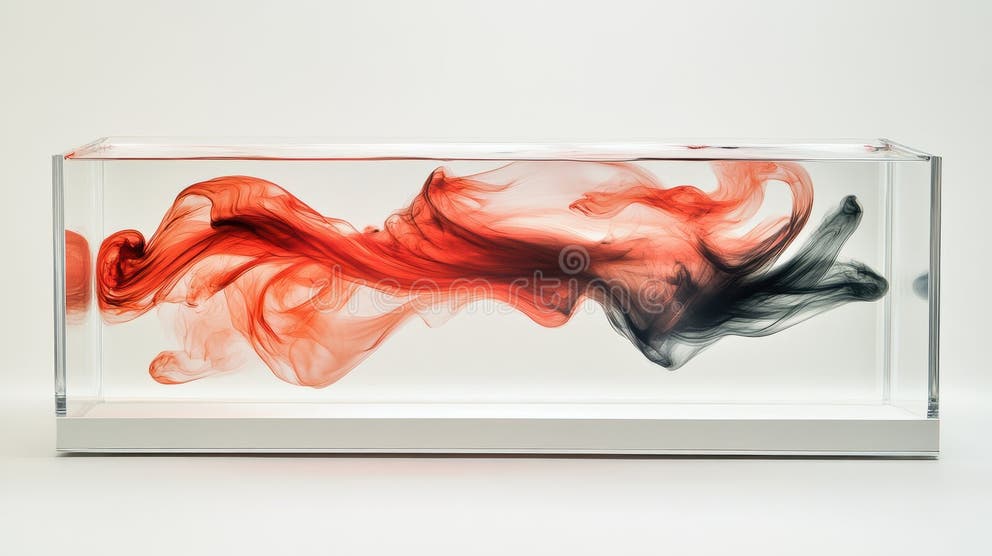 A Clear Glass Container Holds a Red and Black Liquid Mixture. Stock ...