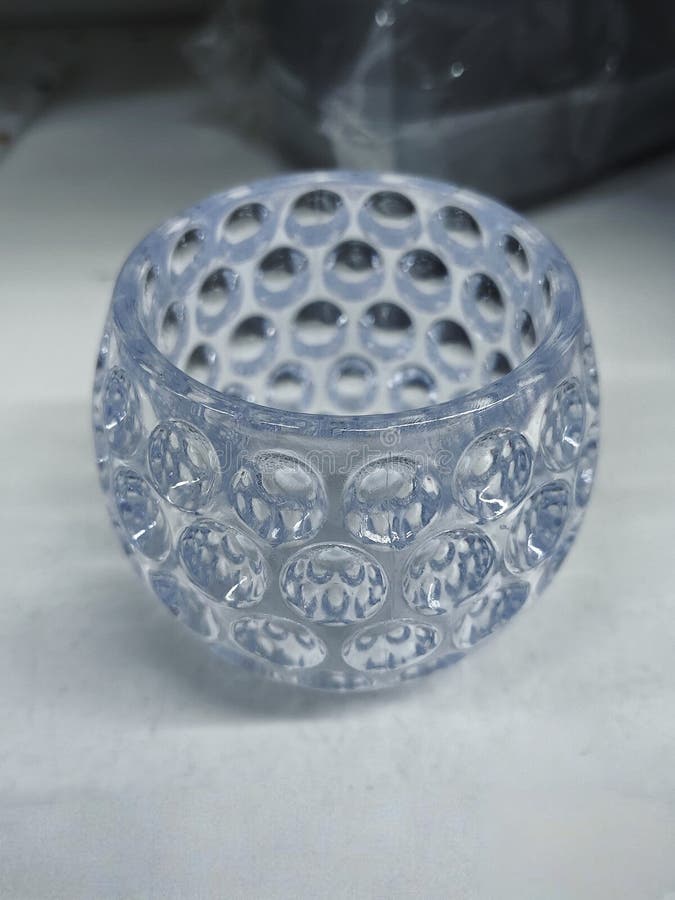 Transparent Glass Container with Circular Bubble Design Texture Stock ...