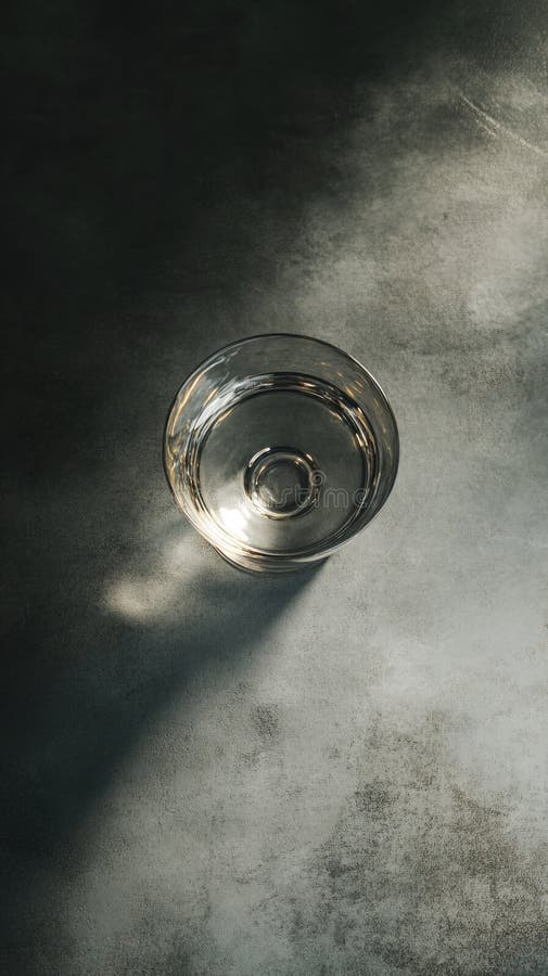 A Clear Glass Containing Water Sits on a Table, Awaiting Use or ...